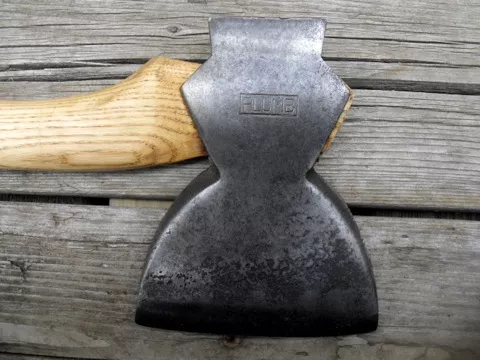 restored vintage axes and hatchets